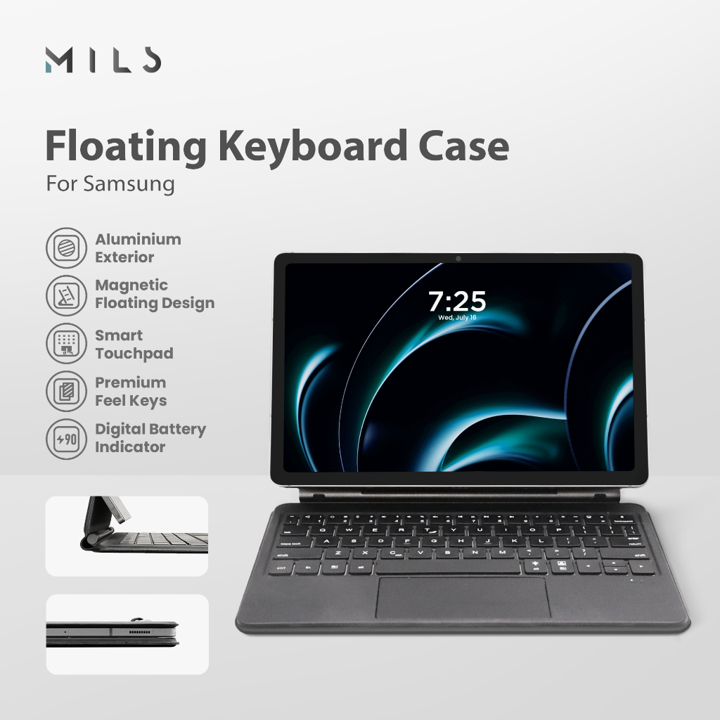 Jual Mils Technologies Floating Magic Keyboard Case for Samsung Tab S7 ...