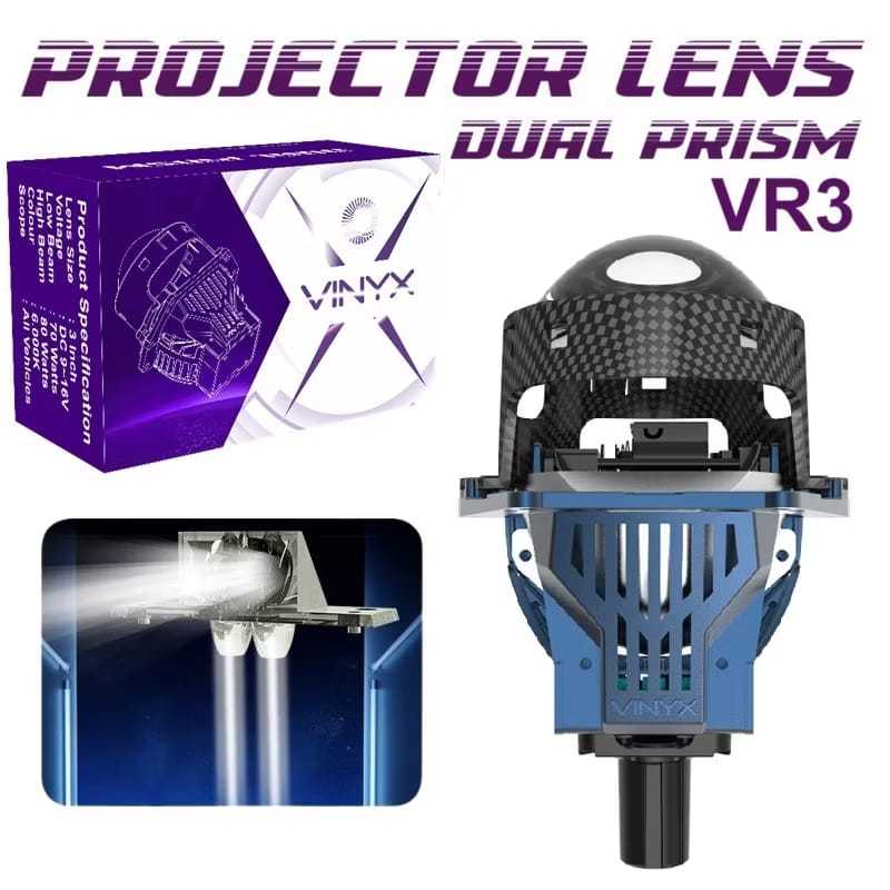 Jual Projector Biled Vinyx VR3 Dual Prism 3 inchi 80w FLAT Cutoff GEN 2 ...