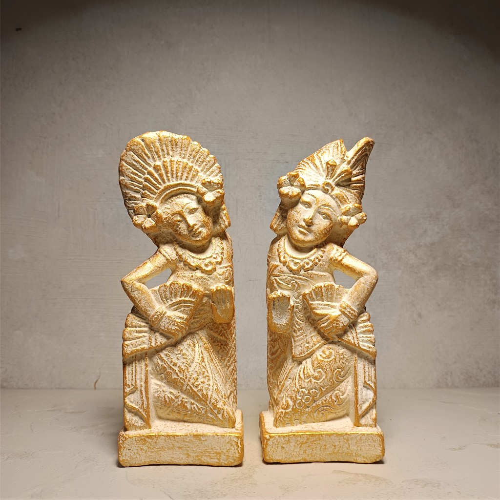 Jual Leolle Patung Batu Pajangan Sepasang Janger Bali Gold Antik ...