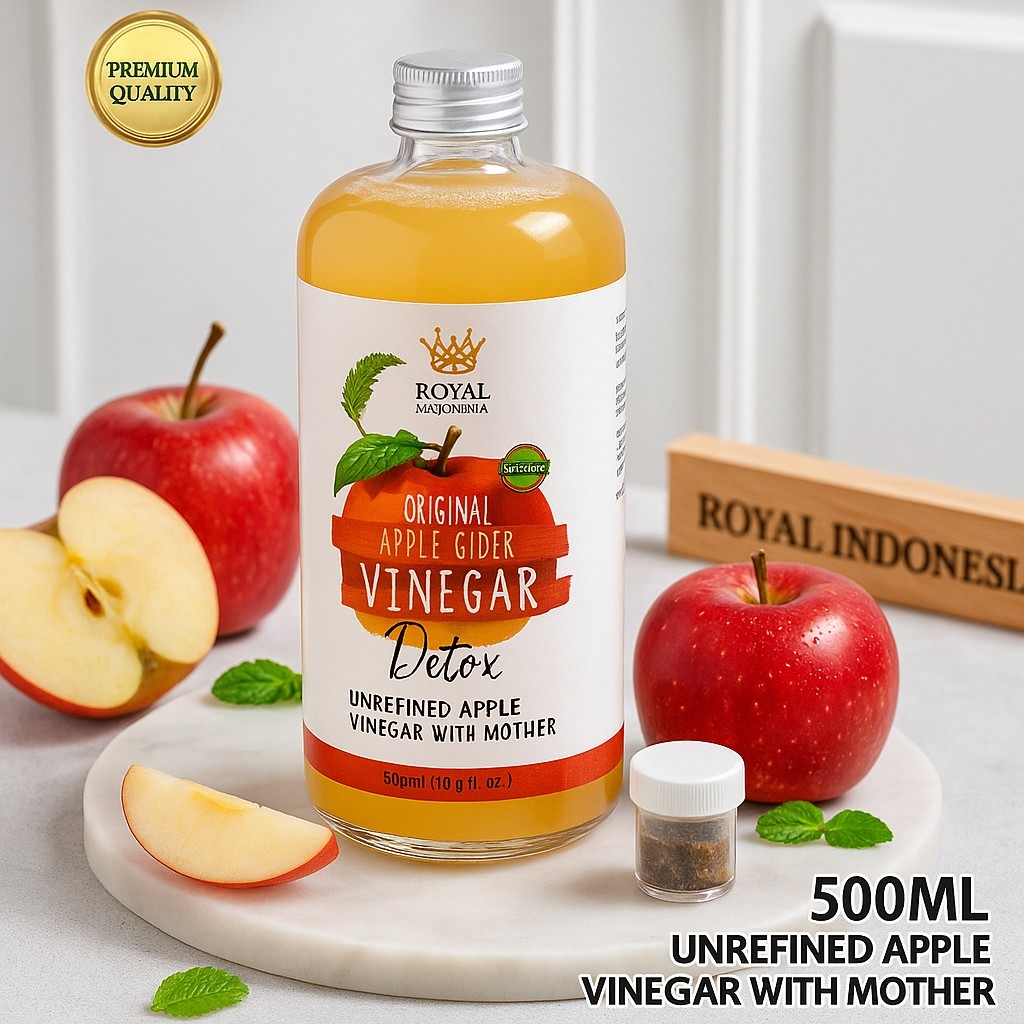 Jual Cuka Apel Original Organik With Mother 500ML / Apple Cider Vinegar ...