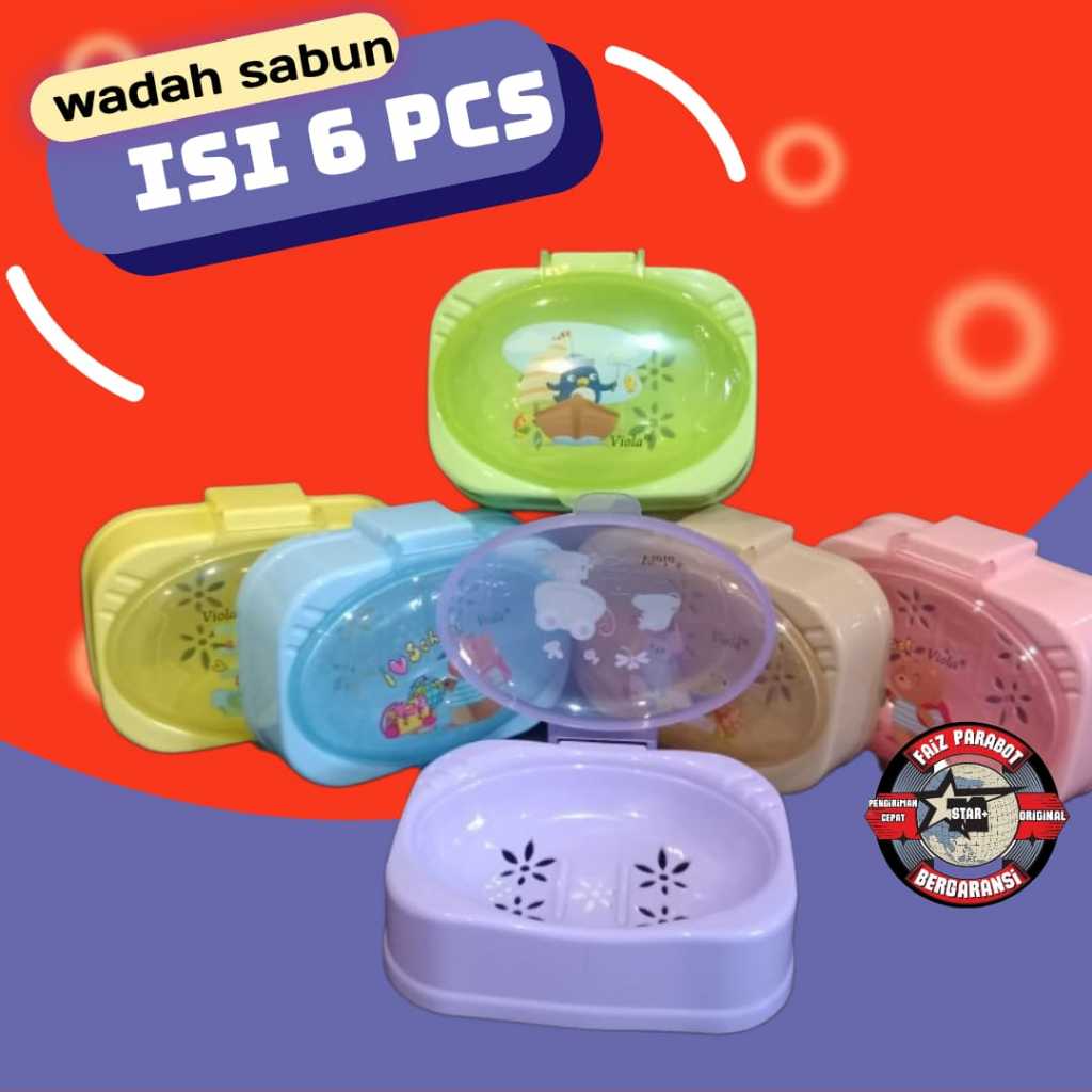 Jual ( isi 6 pcs ) CEPUK KOTAK SABUN MAWAR TEMPAT SABUN TOPAZ KOTAK ...