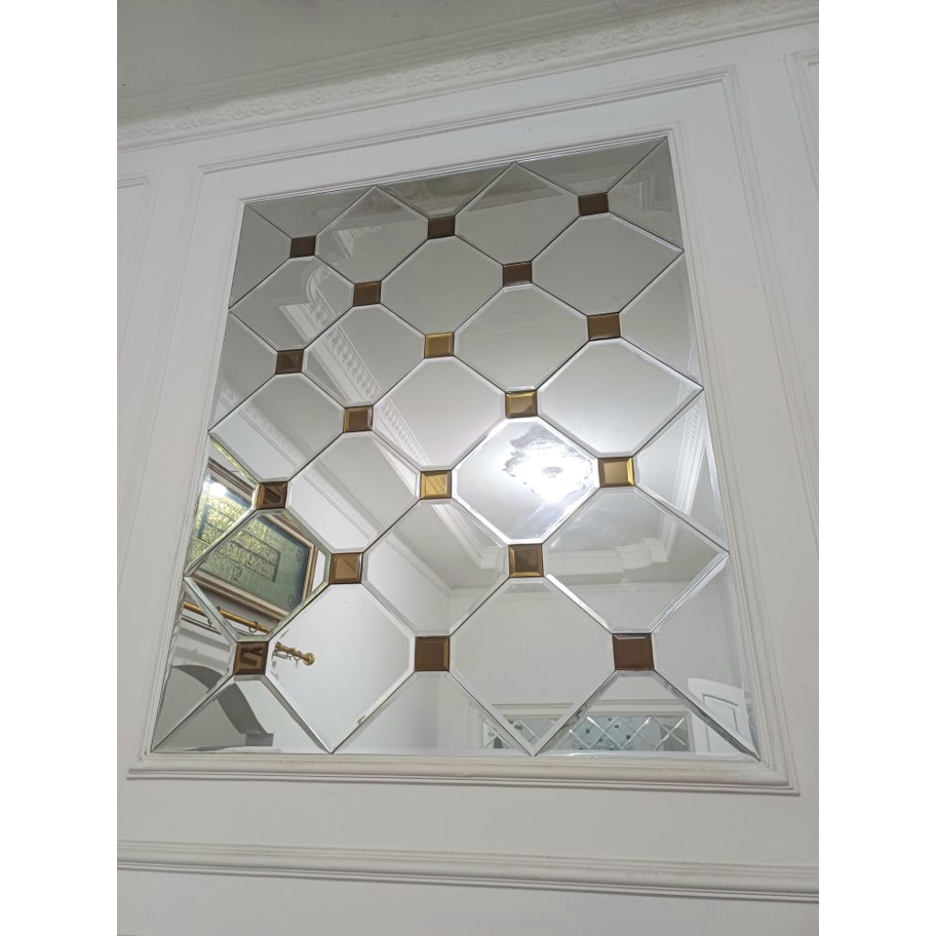 Jual Cermin Bevel Motif Diamond + Cermin Gold Kaca Moulding | Shopee ...