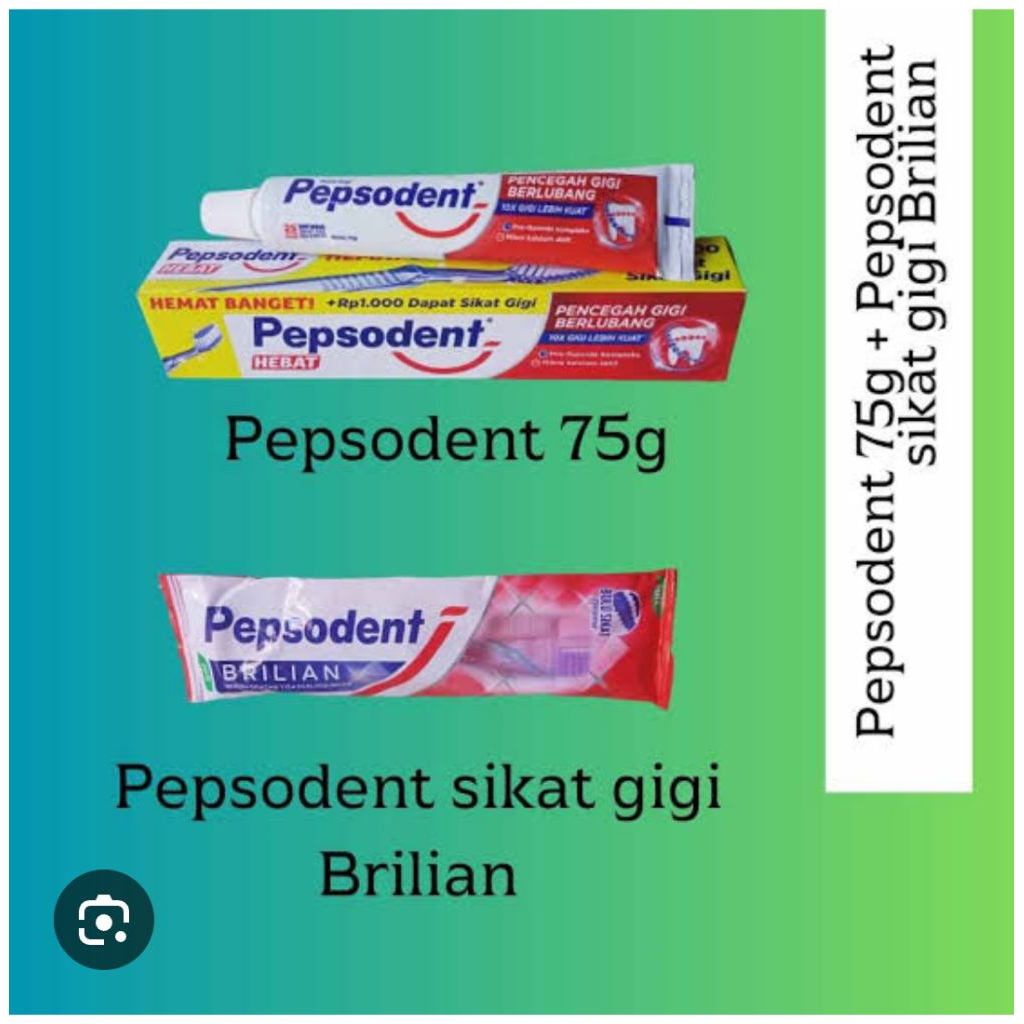 Jual Pepsodent 72gr // 75gr + Sikat Gigi Pepsodent Brilliant | Shopee ...