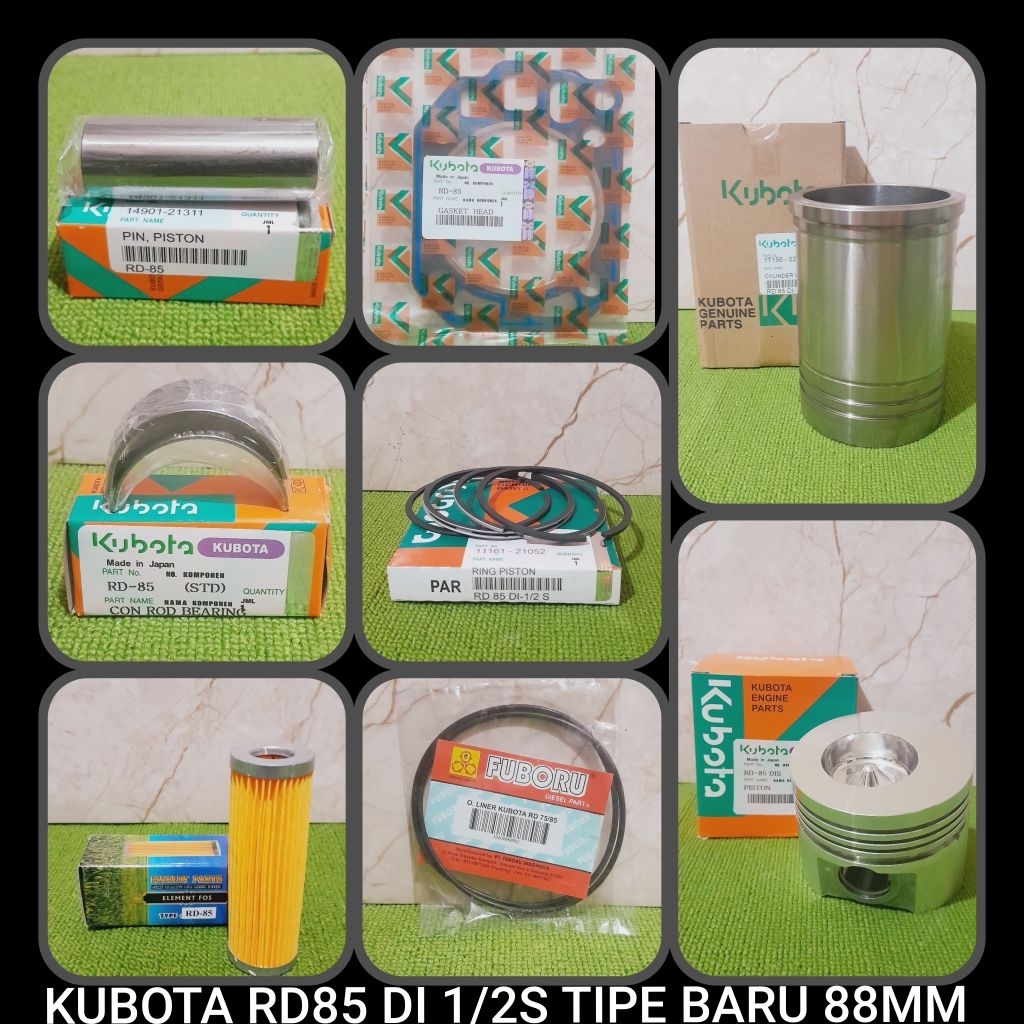 Jual MESIN DIESEL KUBOTA RD 85 LAMA DI 1/2T PAKET LINER ORING PISTON RING SEHER CRANK METAL ...