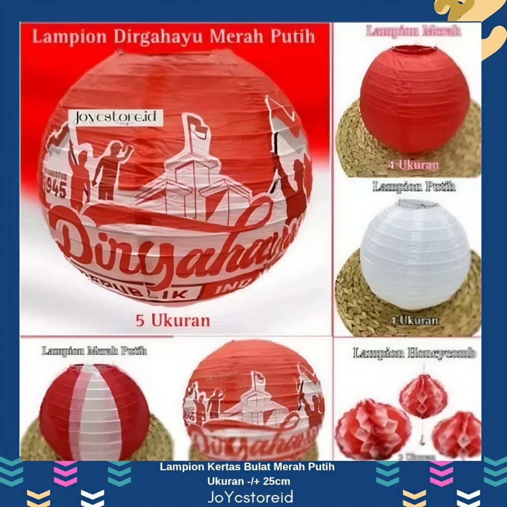 Jual Lampion Dirgahayu RI 10inch | Lampion Merah Putih | Lampion ...
