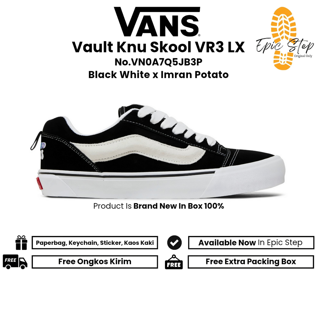 Jual Sepatu Vans Vault Knu Skool VR3 LX Imran Potato Black White ...