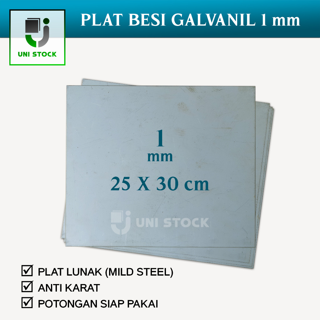 Jual Plat Galvanil 1x25x30 plat potongan tebal 1mm lebar 25cm panjang ...