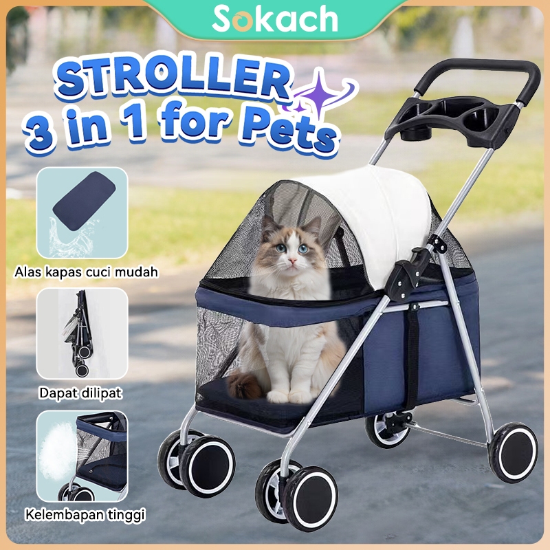 Jual Pet Stroller Foldable Pet Stroller Dengan Kereta Dorong Hewan ...