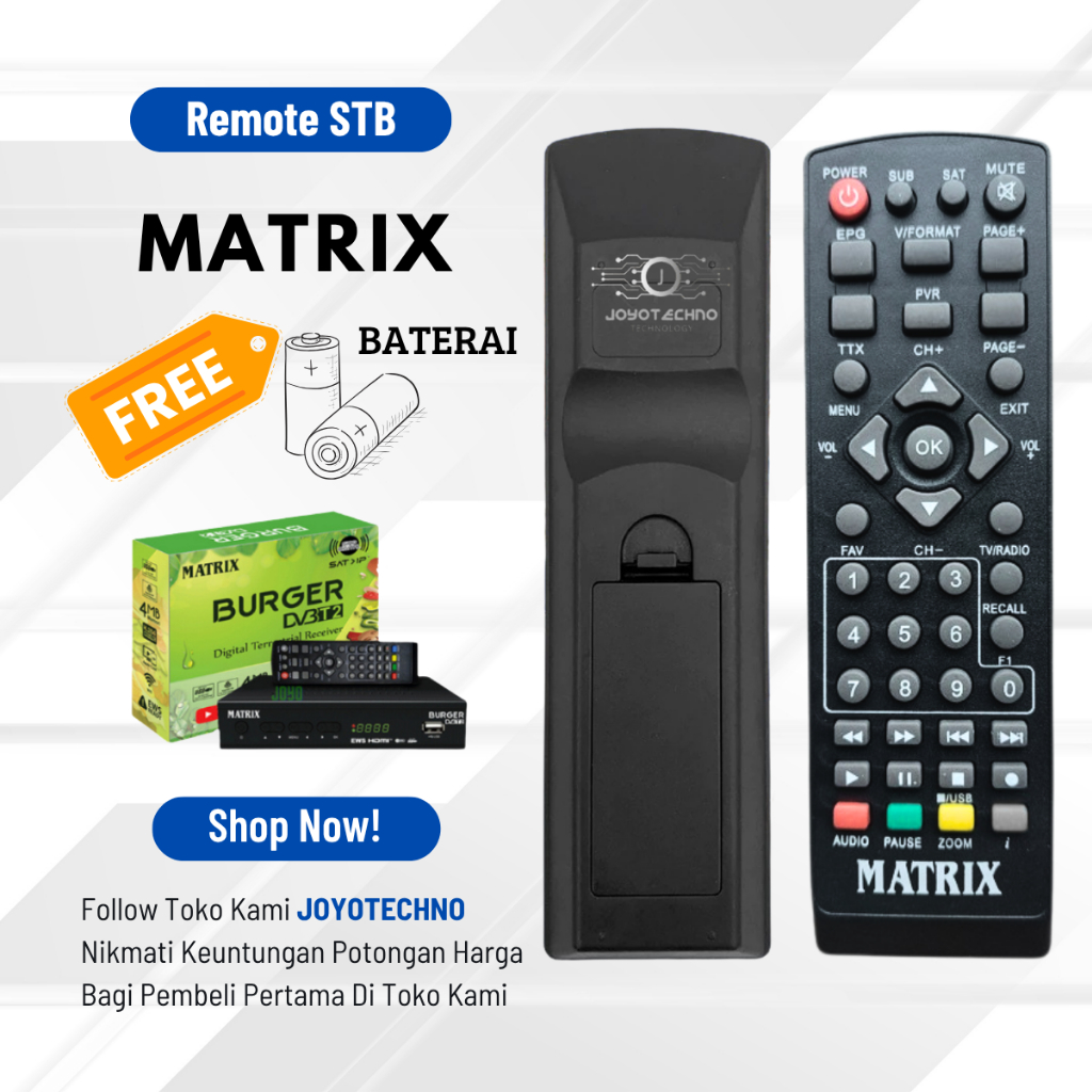 Jual Remote STB Matrix Burger Hijau / Apple Kuning Remot Kontrol Set ...