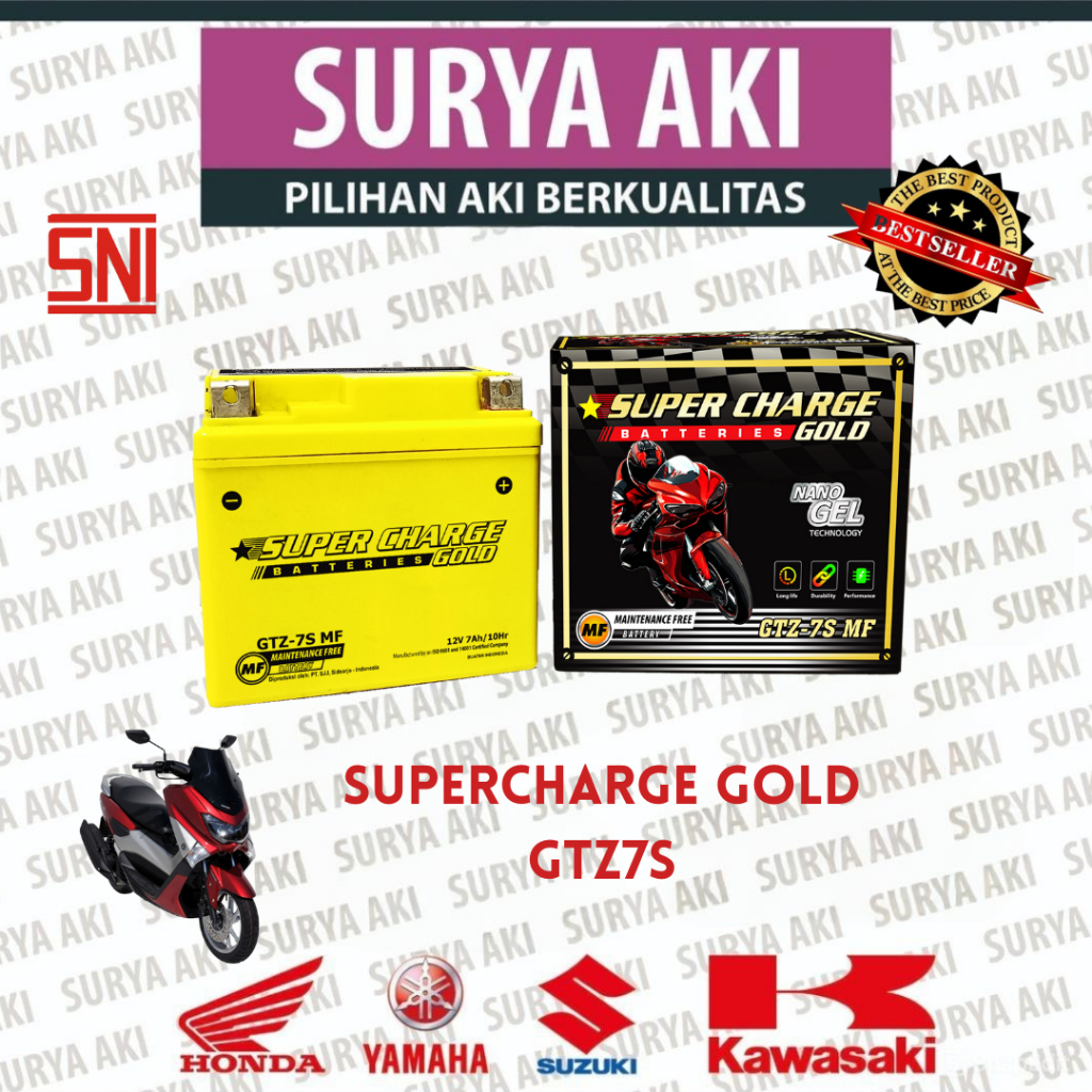 Jual AKI MOTOR AKI SUPERCHARGE GOLD GTZ7S Aki Kering Aki Motor ADV 150 ...