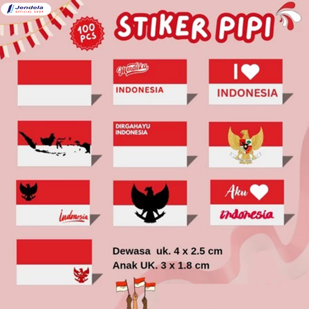 Jual (Isi 10 Pcs) Sticker Bendera Merah Putih Stiker 17 Agustus ...