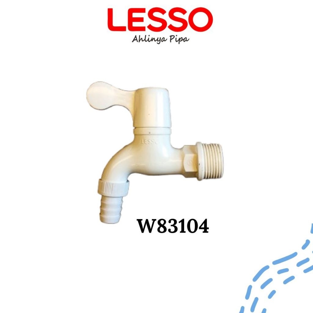 Jual kran PVC Lesso W83104 kran air keran kamar mandi 3/4inc | Shopee ...