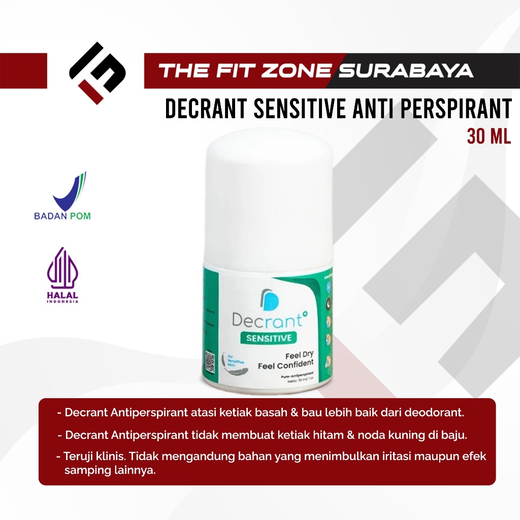 Jual Decrant Sensitive Antiperspirant Ketiak Roll On 30 Ml BPOM HALAL ...