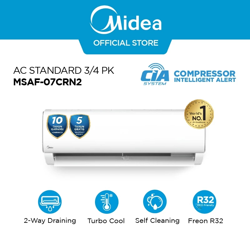 Jual Midea AC Split 3/4 PK + Pasang Free Vacum Low Voltage Garansi 10 ...