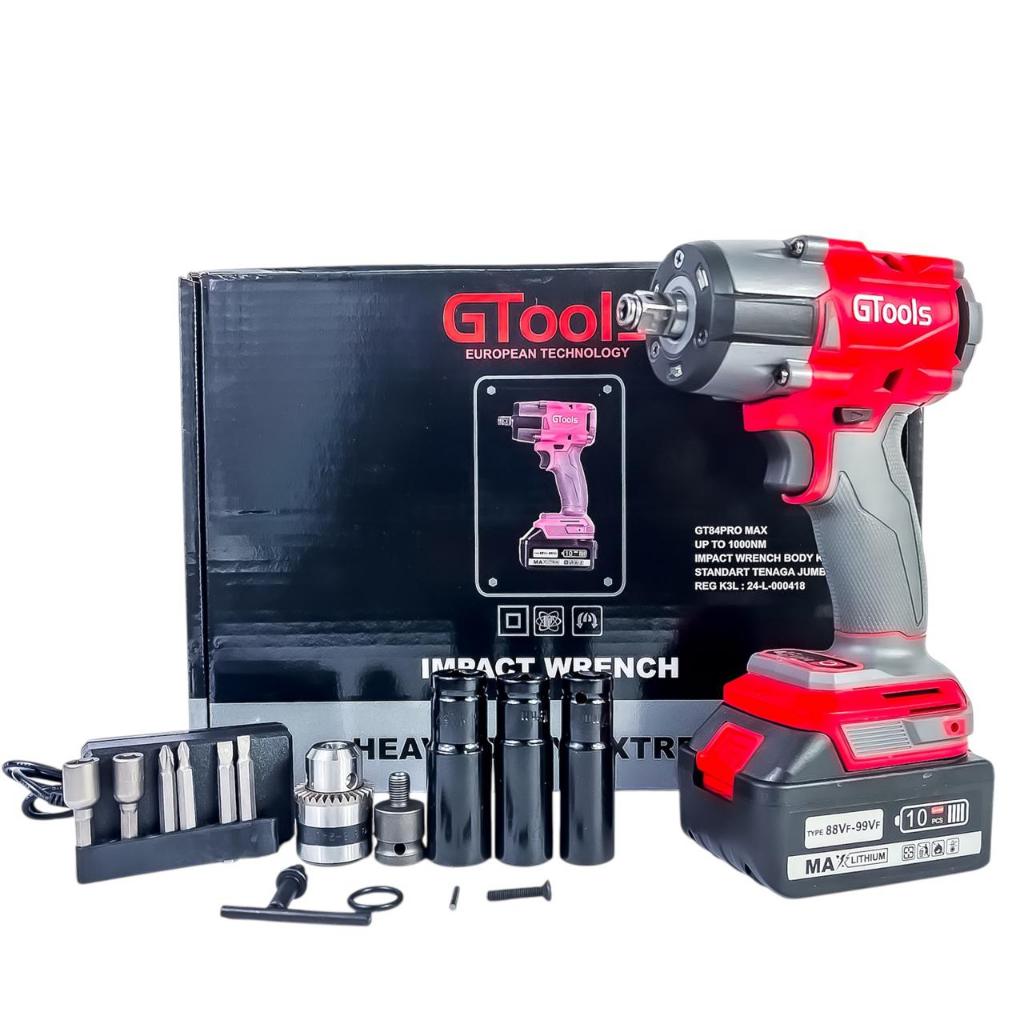 Jual GTOOLS Impact Wrench Torsi 1.000NM Body kecil tenaga jumbo Bor ...
