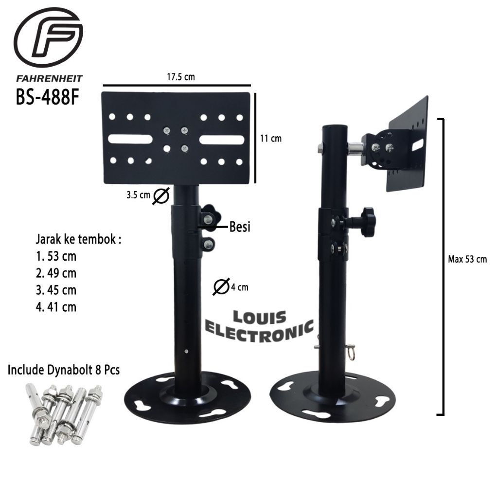 Jual Bracket Gantung Speaker FAHRENHEIT 488F Breket Breket Sudut ...