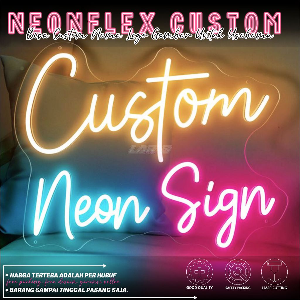 Jual (PERHURUF) NEONSIGN CUSTOM LAMPU LED HURUF/NAMA CUTTING AKRILIK ...
