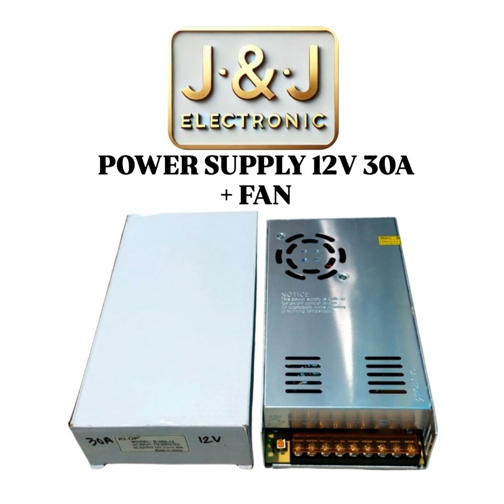 Jual POWER SUPPLY 12V 30A + FAN , ADAPTOR SWITCHING 12V 30A + FAN CCTV ...