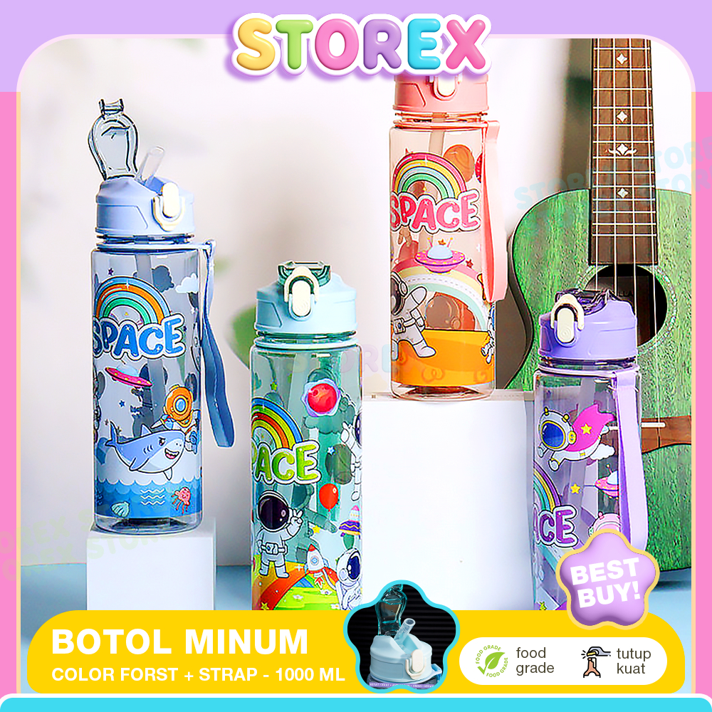 Jual Storex Botol Minum 1 Liter Bening Botol Air Anak Space Sedotan ...