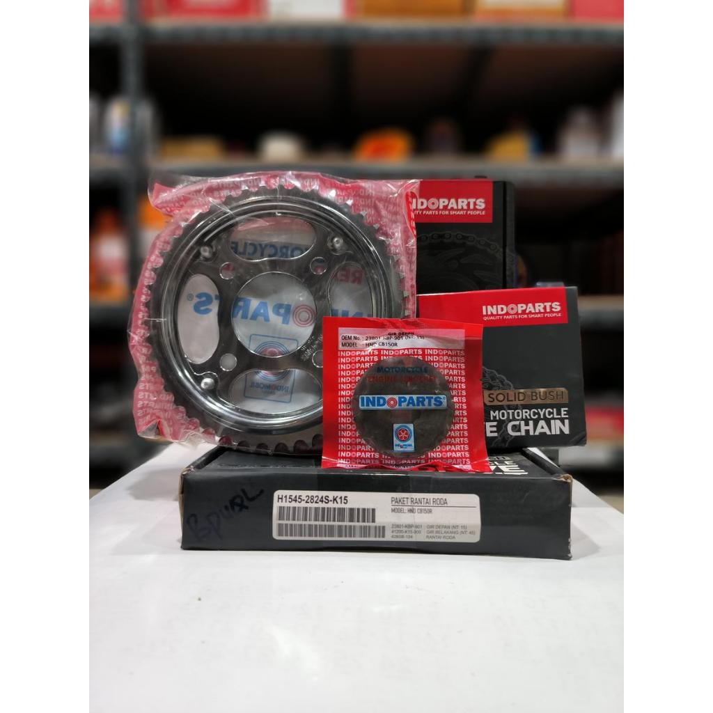 Jual Gear set Indopart cb150 old lubang gear belakang 4 gir depan ...
