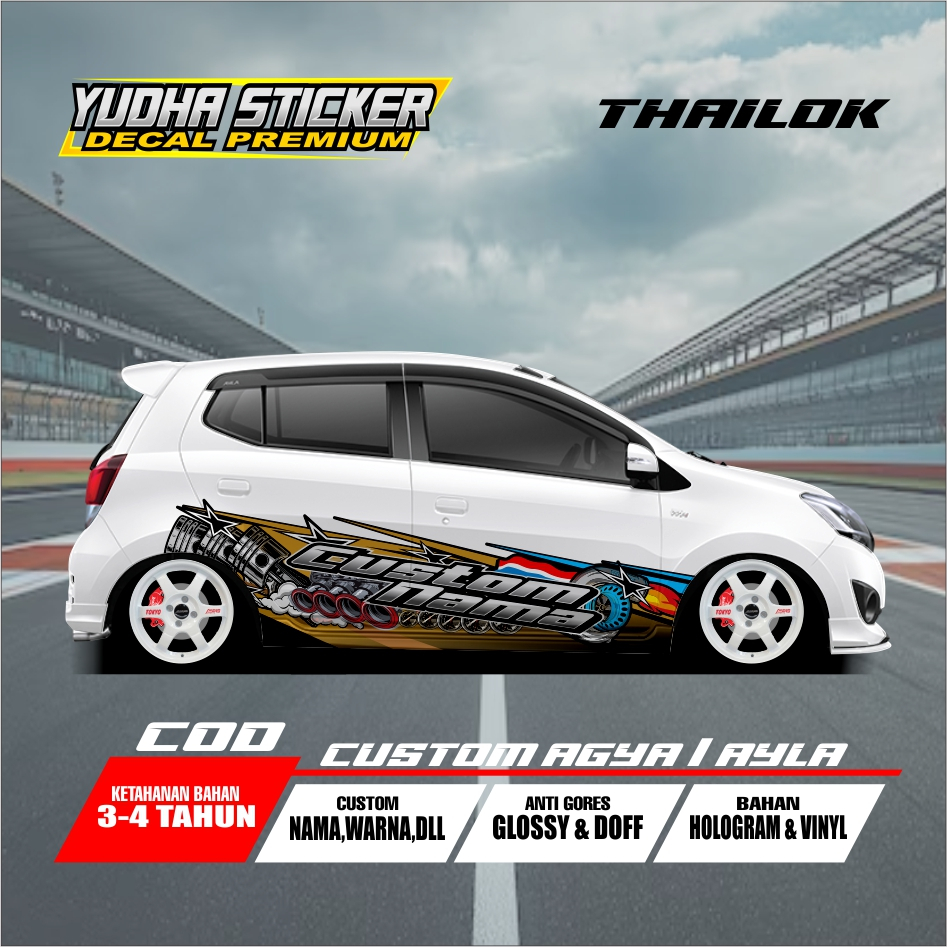 Jual STICKER BODY MOBIL VARIASI THAILOK AGYA , AYLA, YARIS, DLL ...