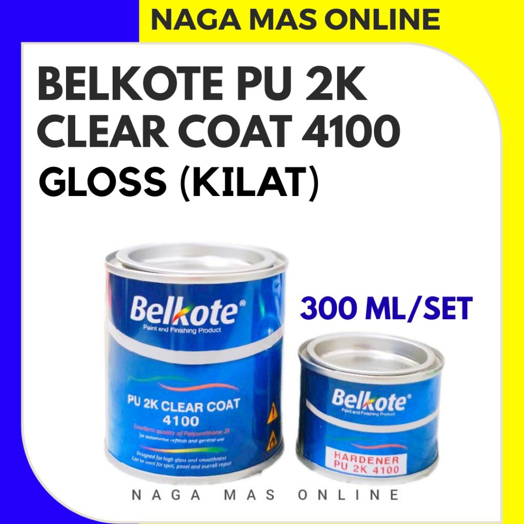 Jual BELKOTE 4100 CLEAR KECIL 300 ML / BELKOTE PU 2K CLEAR COAT 4100 ...