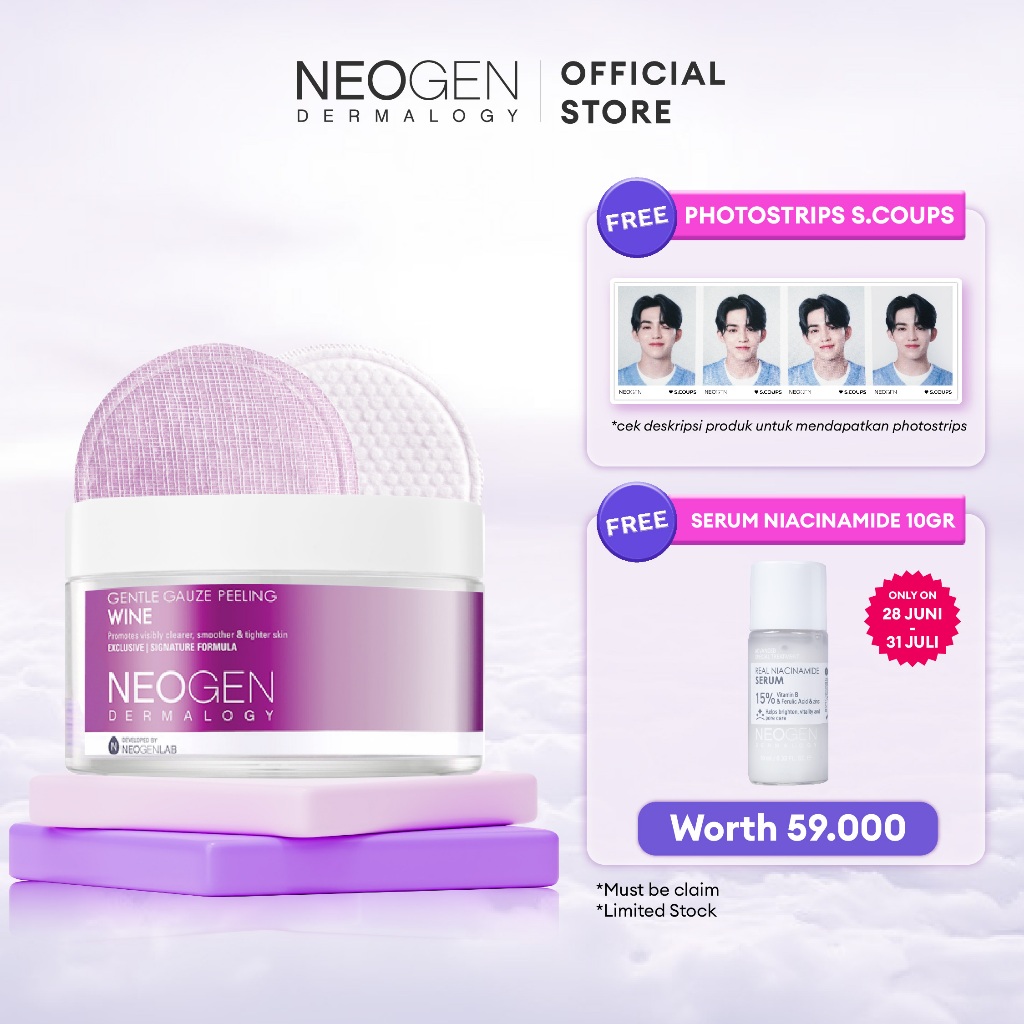 Jual NEOGEN DERMALOGY Bio Peel Exfoliating Pad Wine Small Jar (18 Pads ...