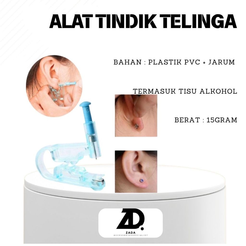 Jual Alat Tindik Telinga Ear Piercing Steril Disposabel Jarum Pelubang ...