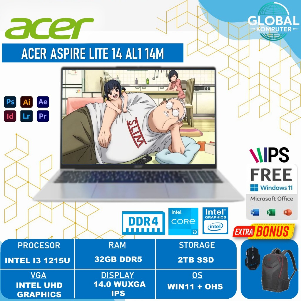 Jual Laptop Acer Aspire Lite AL1 14 Intel Core I3 1215 24GB 512GB SSD ...