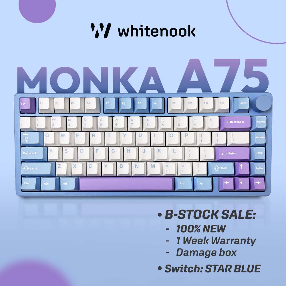 Jual (B-STOCK) MONKA A75 Full Aluminum Mechanical Keyboard Three Mode ...