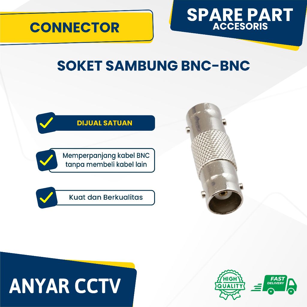 Jual CONNECTOR SOKET SAMBUNG BNC / CONNECTOR SAMBUNG BNC / I BNC TAIWAN ...