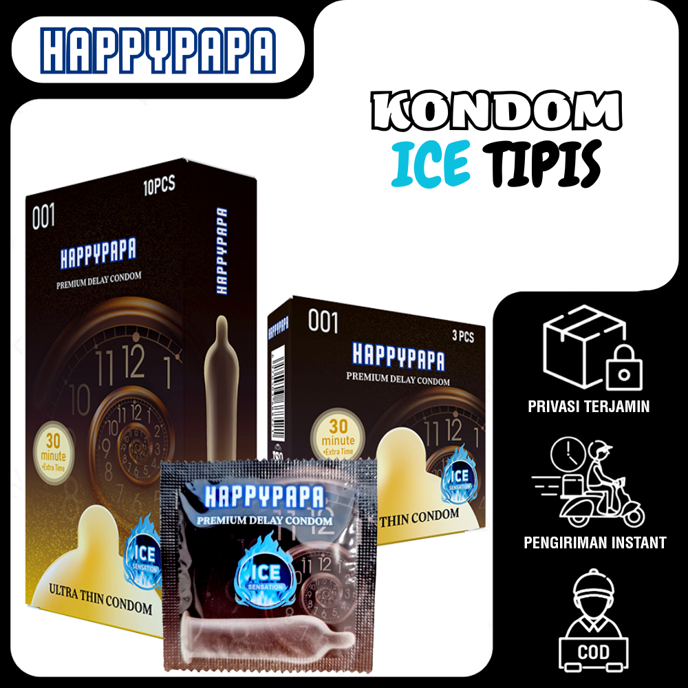 Jual Kondom Happypapa 001 Varian Tipis Ice Sensasi Dingin Tahan Lama ...