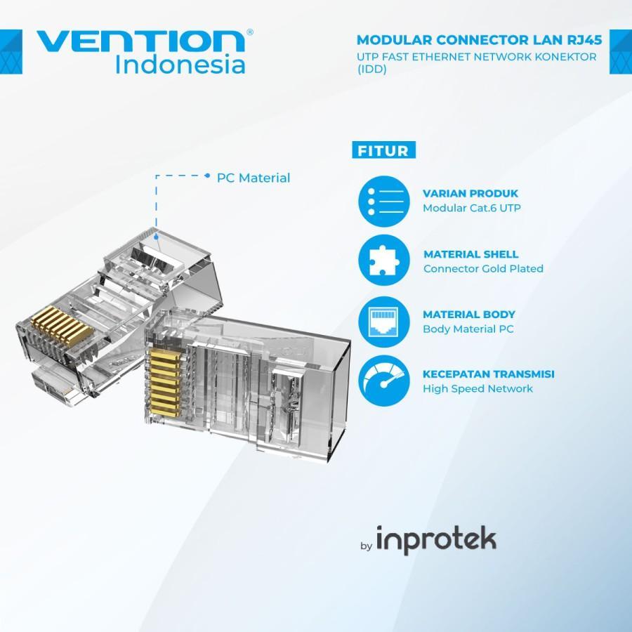 Jual Vention Konektor RJ45 Cat.6 UTP Modular Gigabit Jack Plug ...