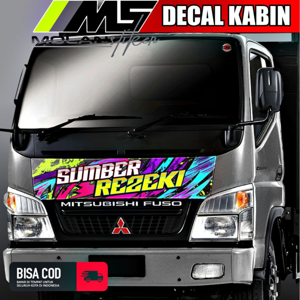 Jual Decal Sticker Striping Variasi Kabin Depan Truck Canter Decal ...