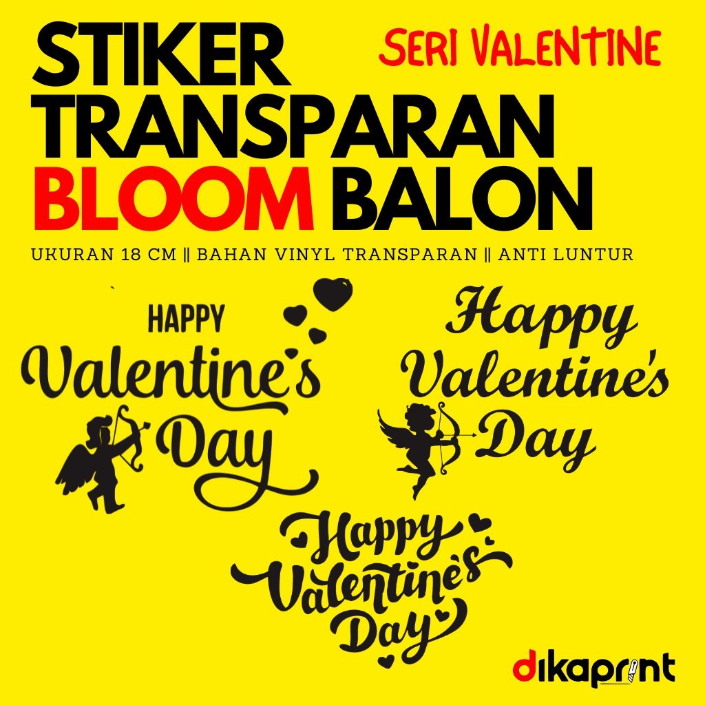 Jual STIKER TRANSPARAN VALENTINE BALON PVC / BLOOM BALON / BALON BOBO ...