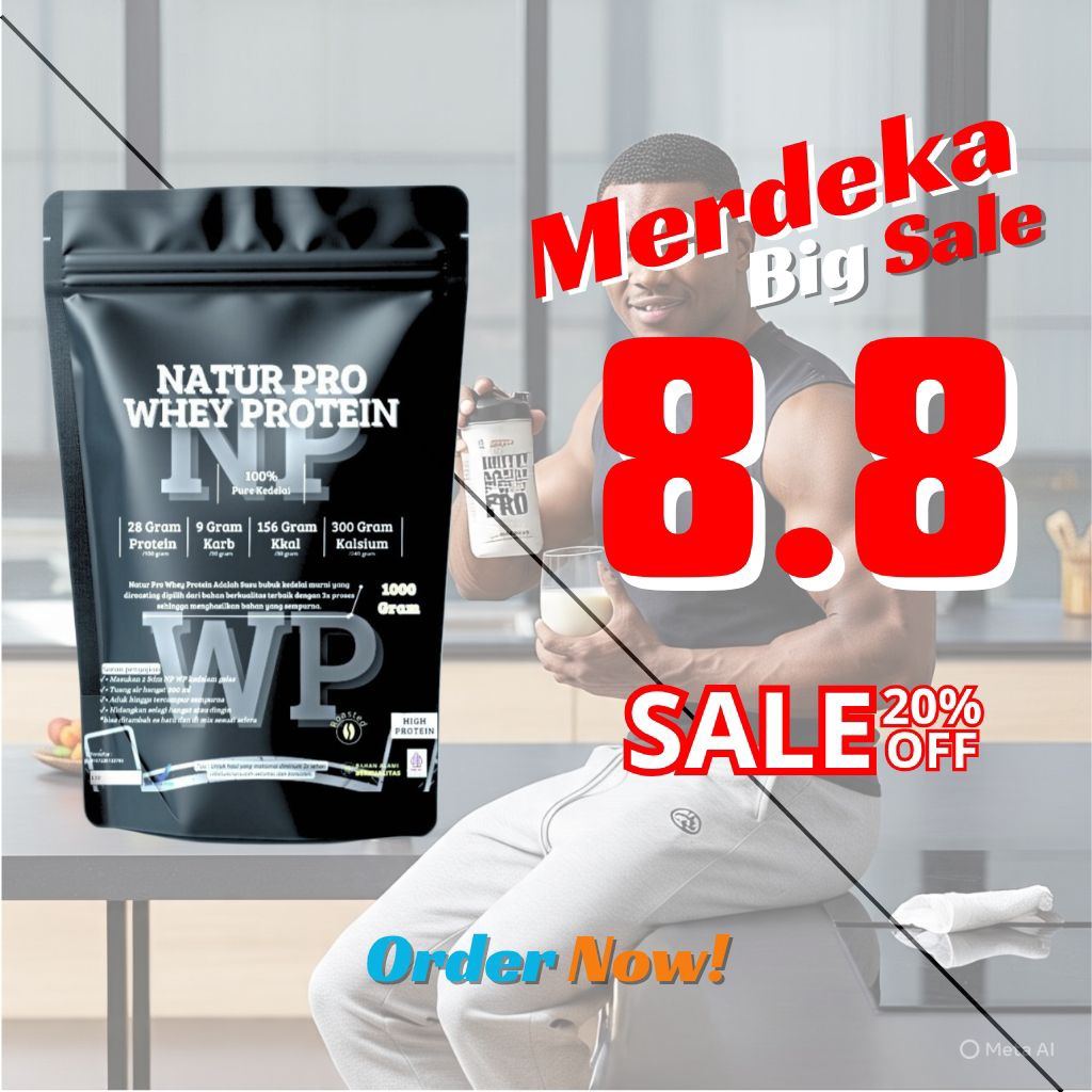 Jual NATUR PRO - Whey Protein Bubuk Kedelai Murni 1000 Gram susu tinggi ...
