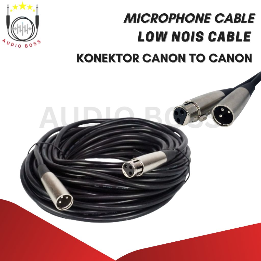 Jual Audio Boss KABEL KONEKTOR MIC SPEAKER HITAM CANON TO CANON 5M ...