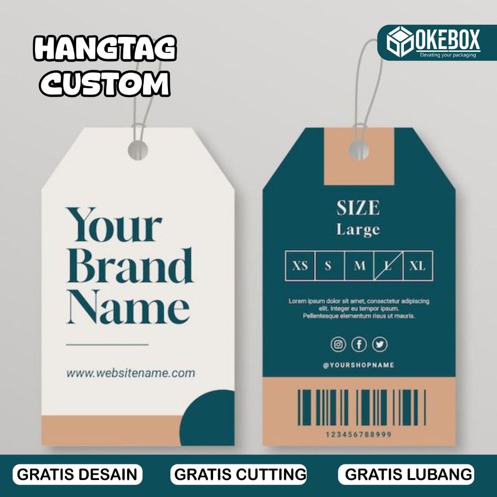 Jual 60 pcs Hangtag LAMINASI tag handtag hantag label baju custom nama ...