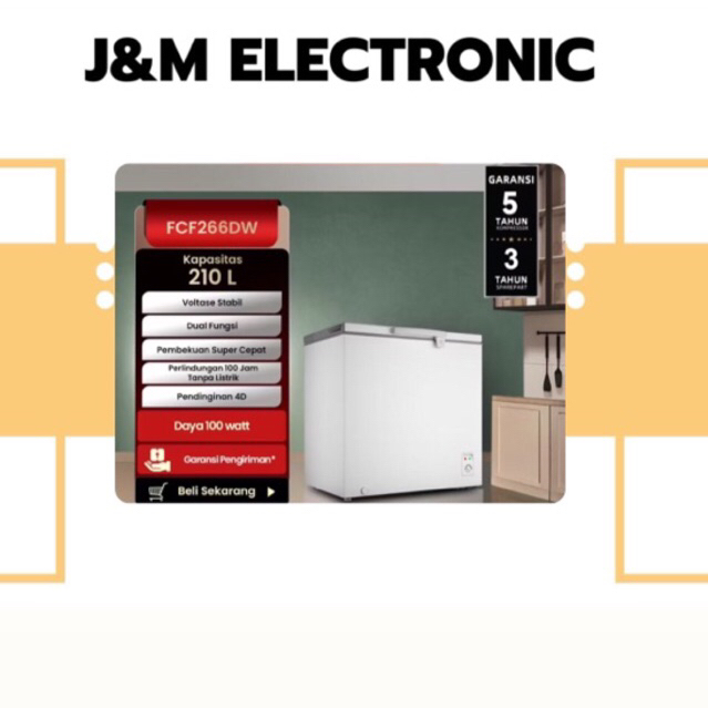 Jual Freezer changhong FCF 266 DW chest freezer changhong 210 Liter ...