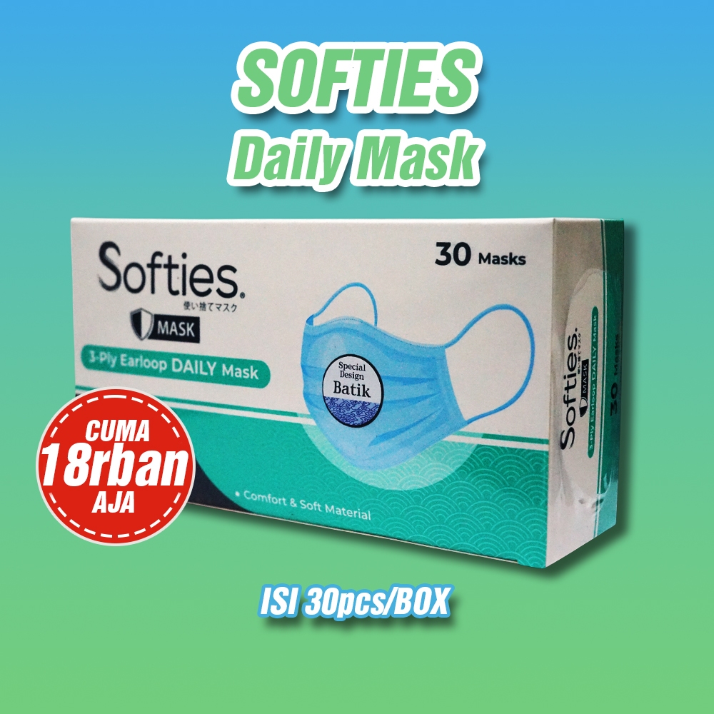 Jual OBRAL Softies Masker Medis 30pcs Daily Mask Motif Batik Japanese ...