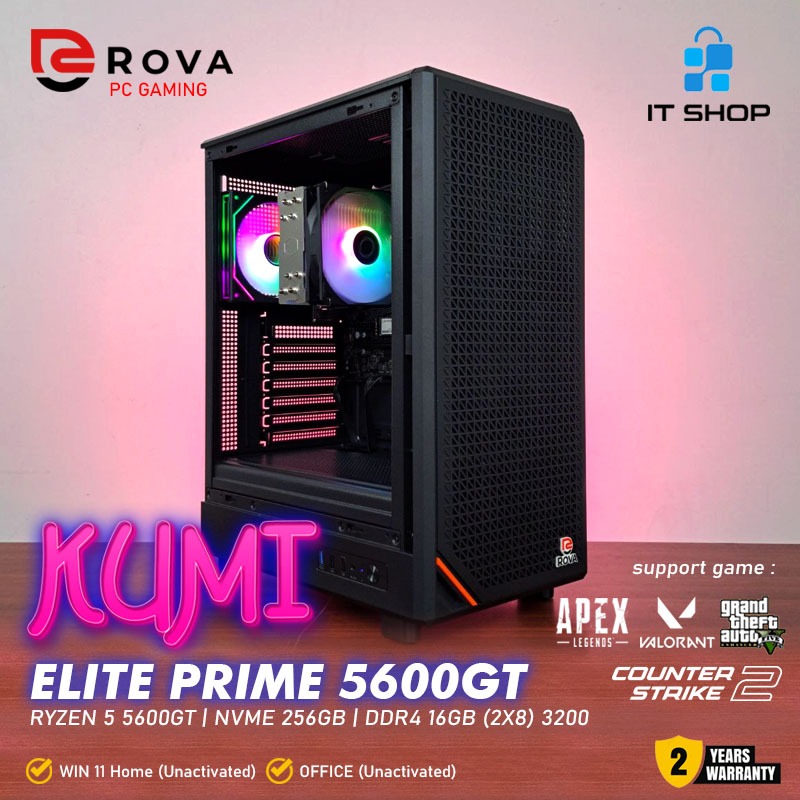 Jual PC Rakitan ROVA Kumi Elite prime 5600GT / DDR4 16GB / NVME 256GB | Shopee Indonesia