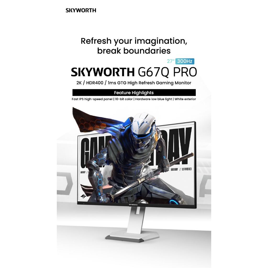 Jual Monitor Skyworth 27" F27G67Q Pro 2K 300Hz IPS HDR400 Garansi Resmi ...