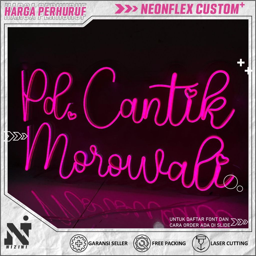 Jual NIZINI-Custom Huruf Nama Led Nyala Neonsign Cutting Lampu Hias ...