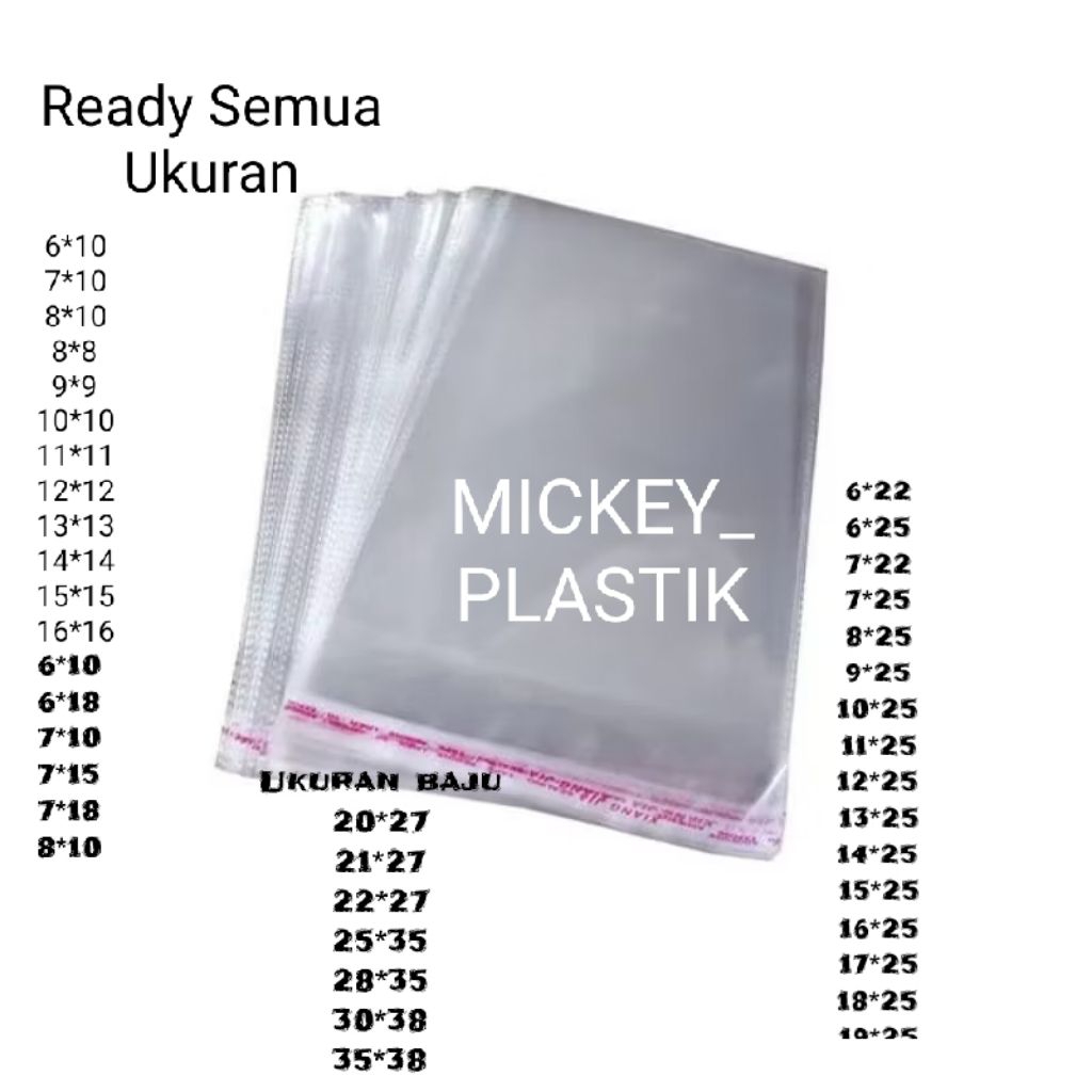 Jual PLASTIK OPP SEAL BENING UKURAN 15X25 CM ISI 100 LEMBAR / PLASTIK ...