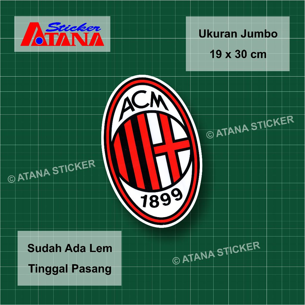 Jual Stiker AC Milan Graftac Ukuran Jumbo Besar Logo Emblem Decal ...