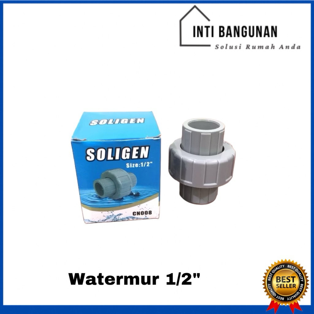 Jual Watermur PVC / Water Mur Plastik Soligen 1/2 inch 1/2" Kopling ...