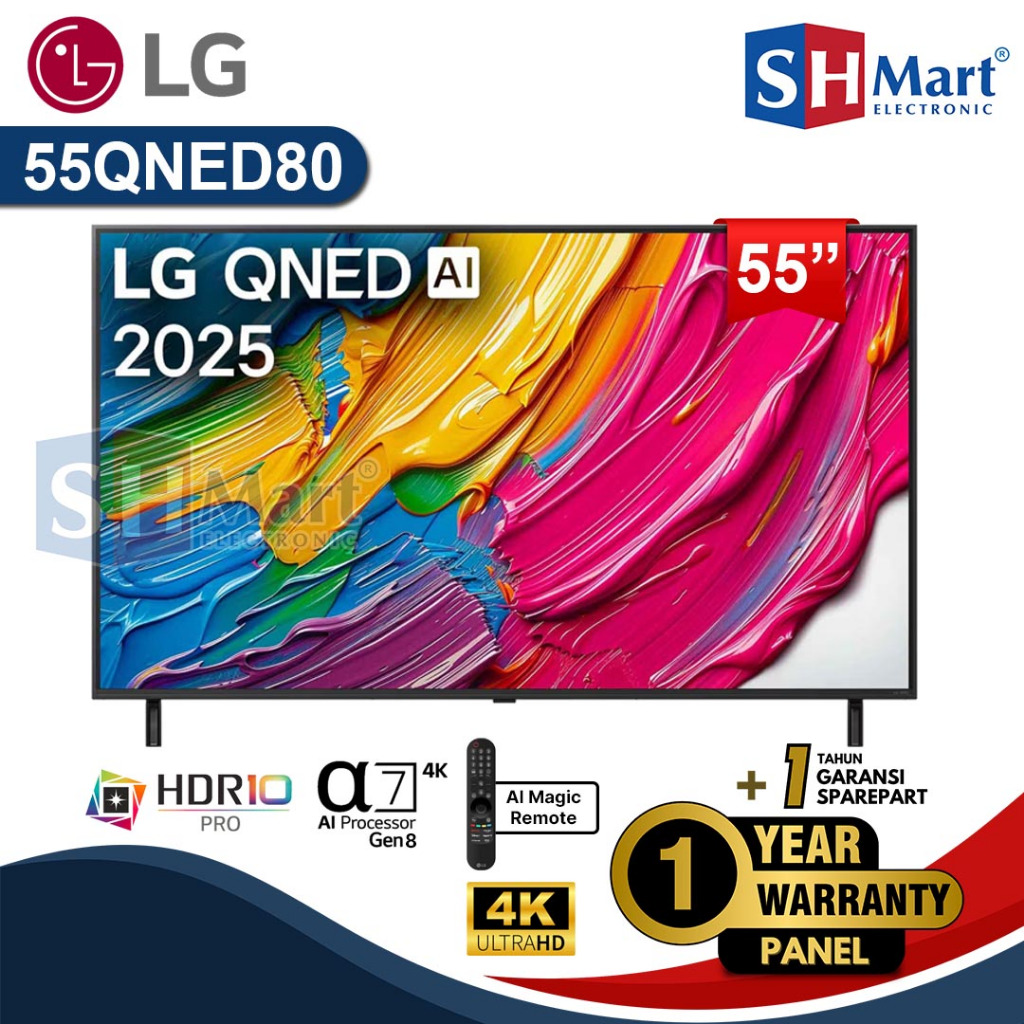 Jual Lg Smart Tv 55 inch QNED AI QNED80 55QNED80ASA UHD 4K HDR 55QNED80 NEW 2025 Garansi Resmi ...