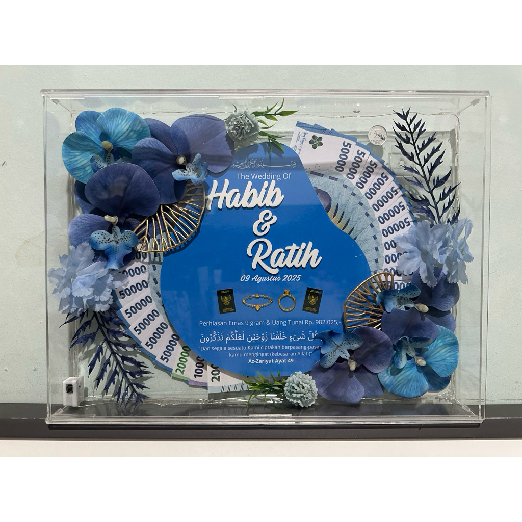 Jual Mahar Kotak Frame Akrilik Pernikahan Acrylic Bingkai Bunga ...