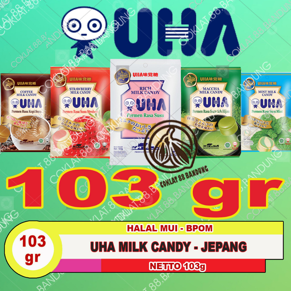 Jual UHA Milk Candy 103gr Permen Susu Jepang Halal – Aneka Rasa Matcha ...