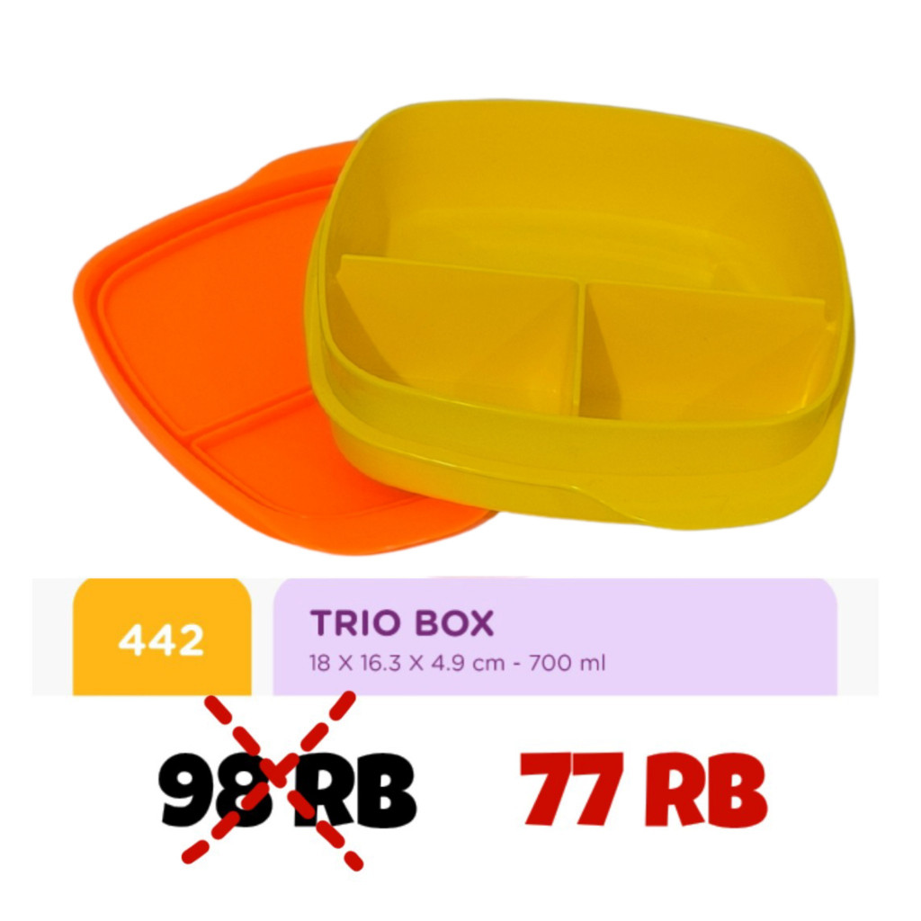 Jual Twin Tulipware TRIO BOX 700 ml KOTAK MAKAN BERSEKAT 3 Wadah Bekal ...